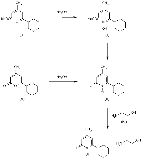 Ciclopirox olamine, HOE-296, Ciclochem, Penlac nail lacquer, Mycoster ...