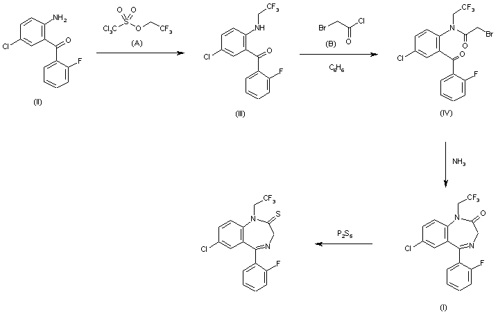 Halazepam, Sch-12041, Paxipam-药物合成数据库