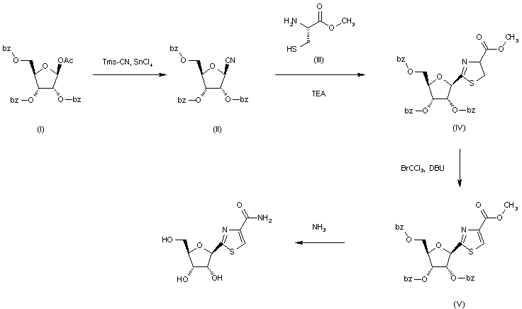 Tiazofurin, Tiazofurine, Cpd-5825, ICN-4221, CI-909, TCAR, NSC-286193 ...