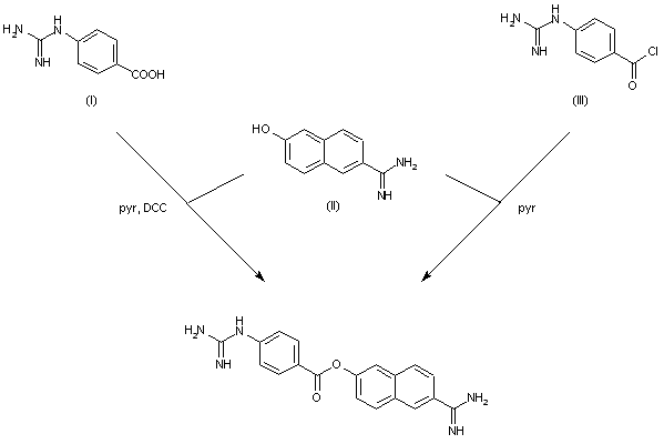 Nafamostat mesilate, Nafamostat mesylate, FUT-175, Futhan-药物合成数据库