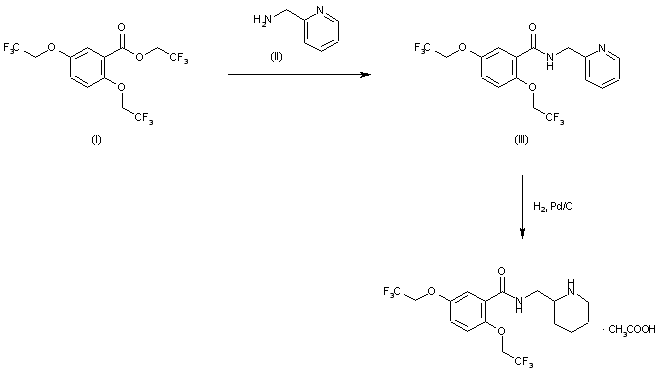 Flecainide acetate, E-0735, R-818, Apocard, Tambocor-药物合成数据库