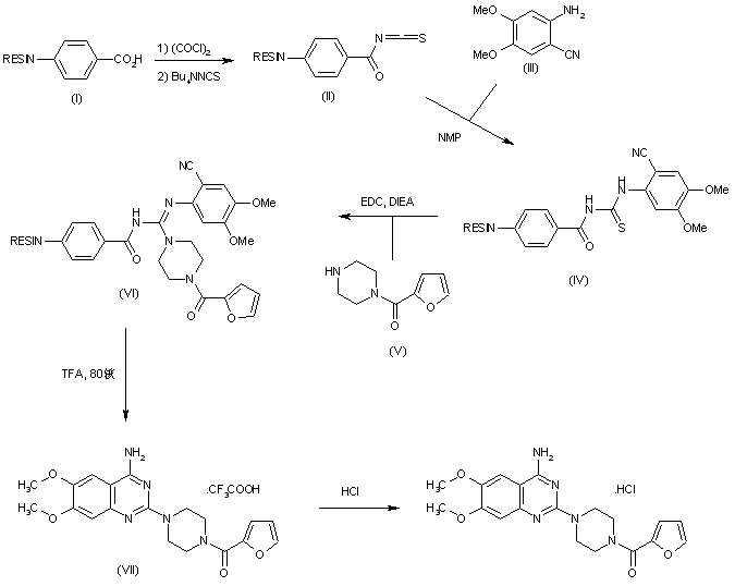 Prazosin hydrochloride, CP-12299-1, Eurex, Hypovase, Minipress-药物合成数据库