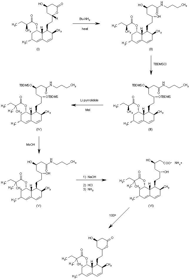 Synvinolin, Simvastatin, MK-733, Pantok, Colemin, Sinvacor, Lipex ...