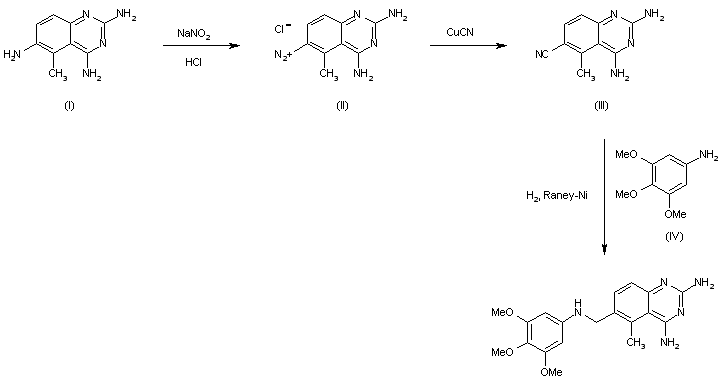 Trimetrexate glucuronate, NSC-352122, NeuTrexin-药物合成数据库