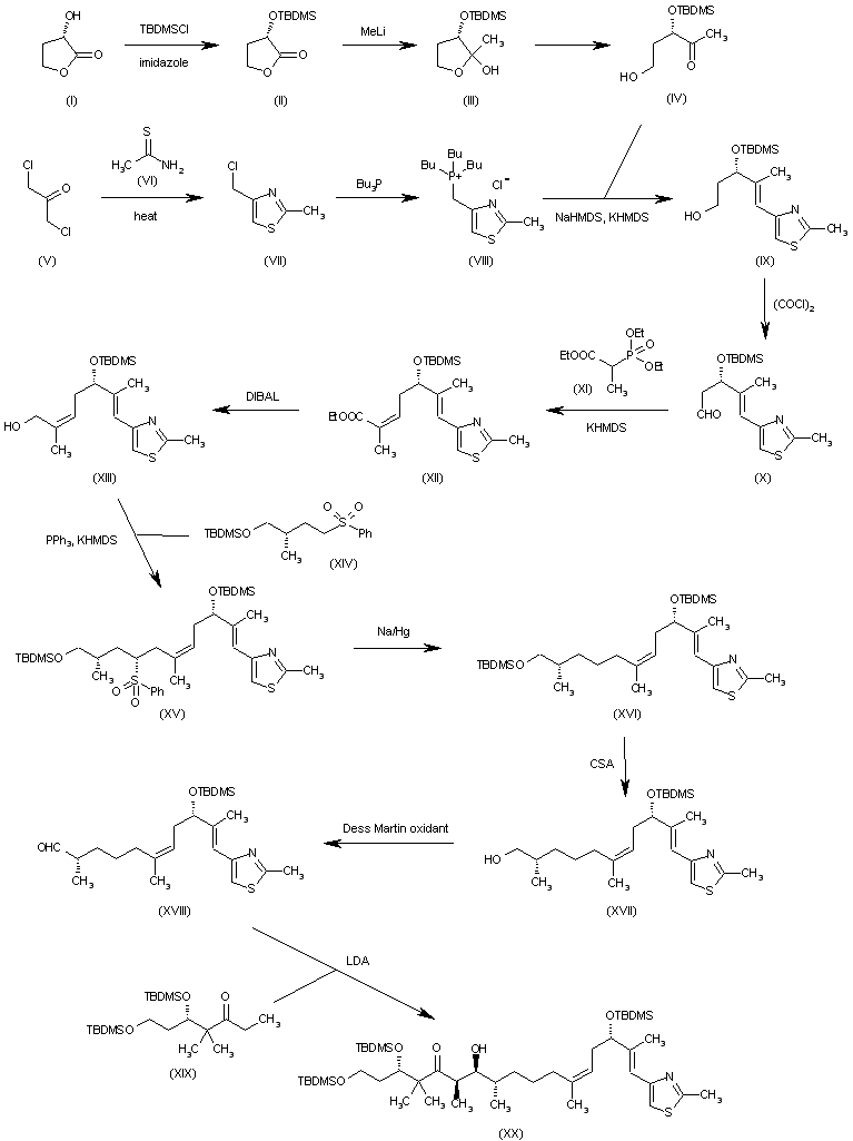 Patupilone, (-)-Epothilone B, Epothilone B, EPO-906-药物合成数据库