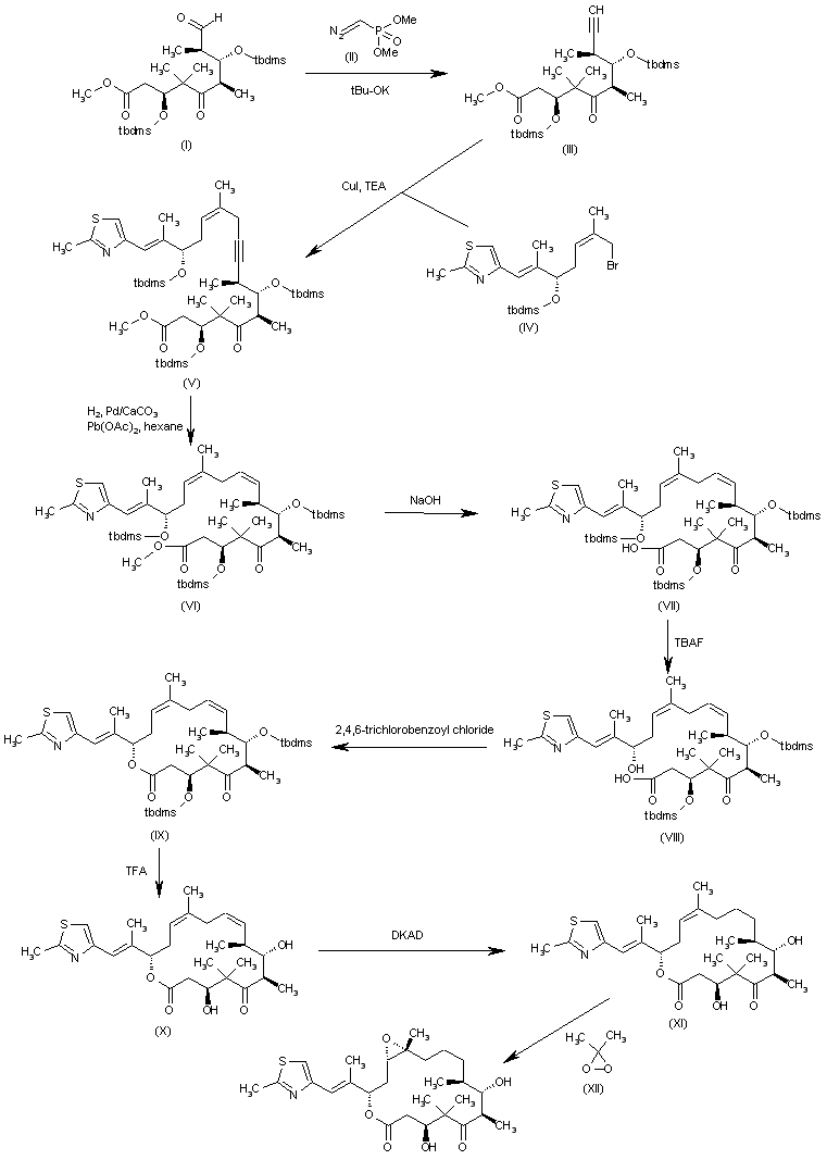 Patupilone, (-)-Epothilone B, Epothilone B, EPO-906-药物合成数据库