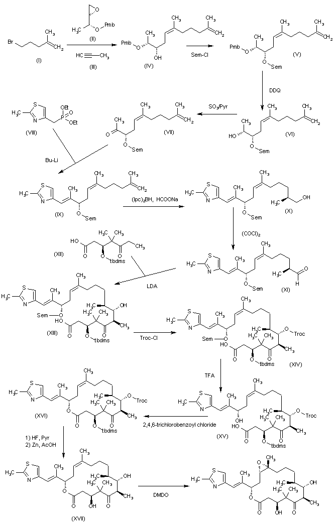 Patupilone, (-)-Epothilone B, Epothilone B, EPO-906-药物合成数据库