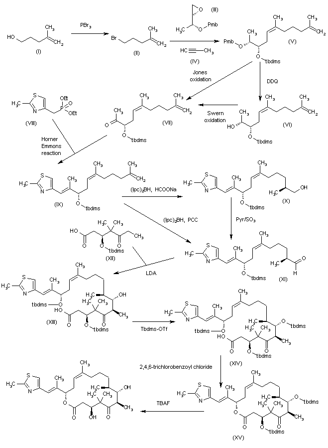 Patupilone, (-)-Epothilone B, Epothilone B, EPO-906-药物合成数据库