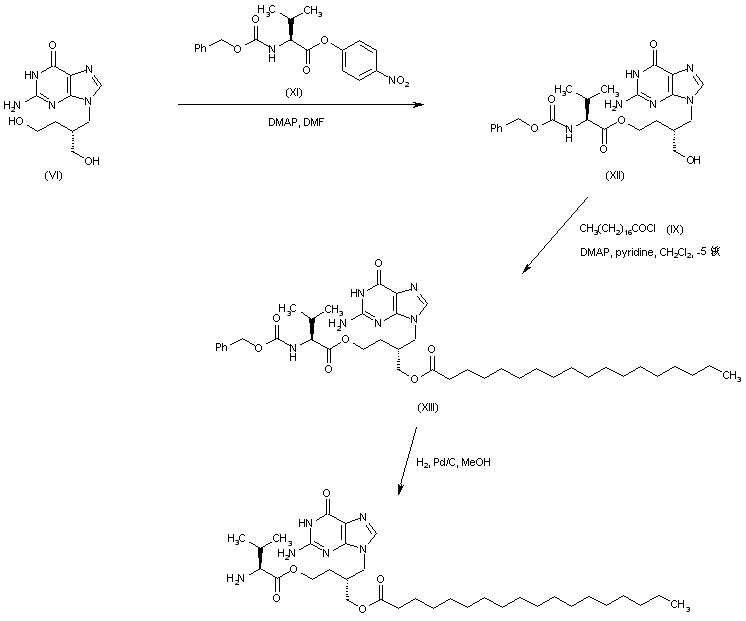 Valomaciclovir stearate, RP-606, ABT-606, A-174606.0, MIV-606-药物合成数据库