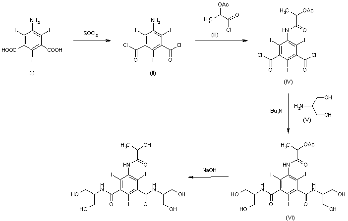 Iopamidol, SQ-13396, Iopamyron, Niopam-药物合成数据库